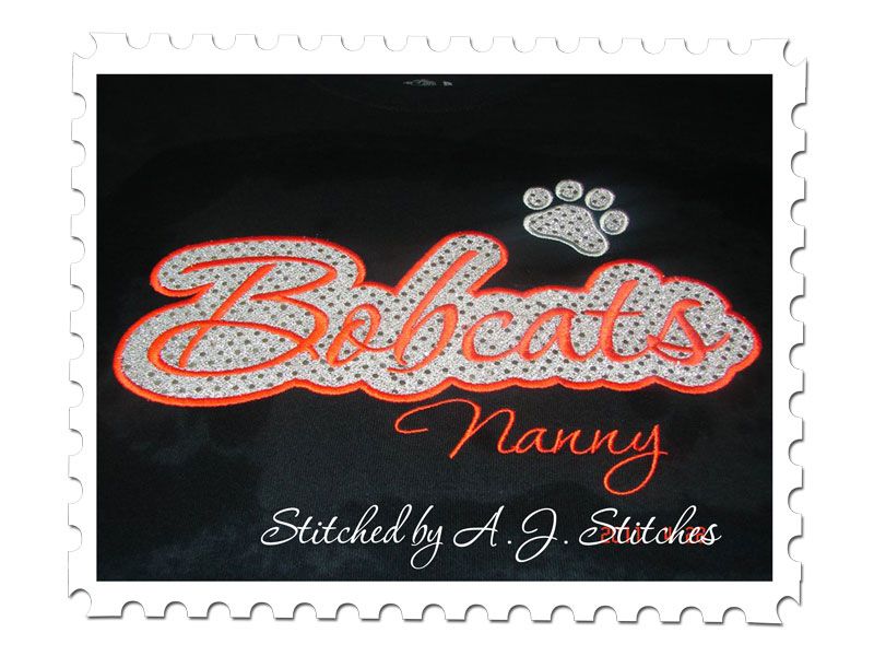 Bobcats Applique Script
