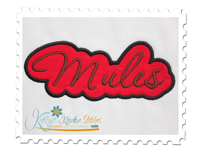 Mules Applique Script