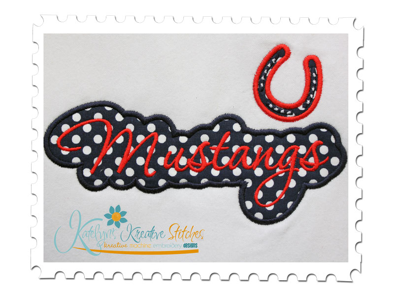 Mustangs Applique Script