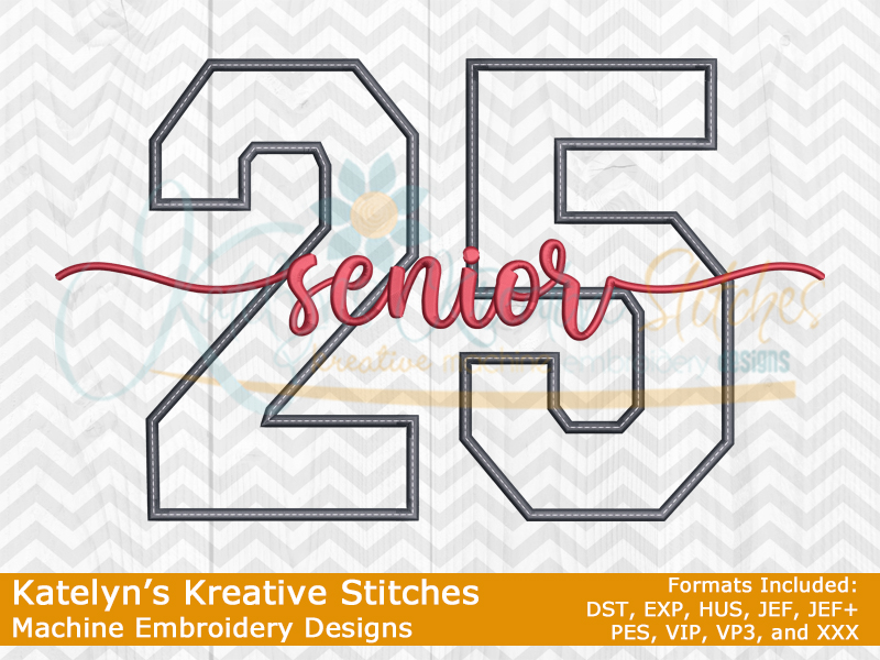 Senior 2025 College Block Applique