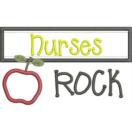 Nurses Rock Chalkboard Applique