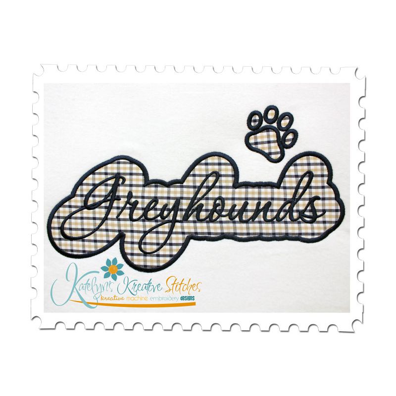 Greyhounds Applique Script