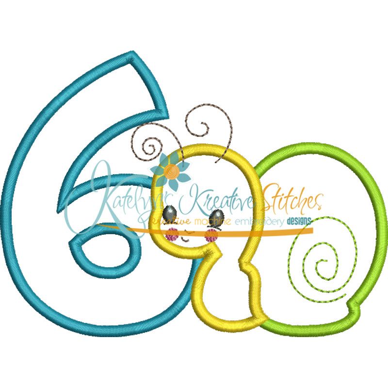 Snail Applique Number Set 1-12